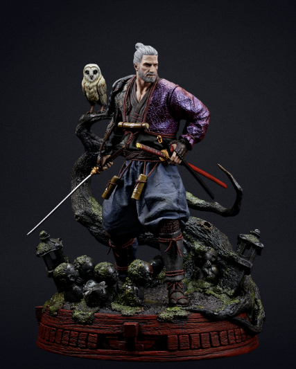 You Can Now Buy An Official Statue Of The Witcher Geralt As A Samurai