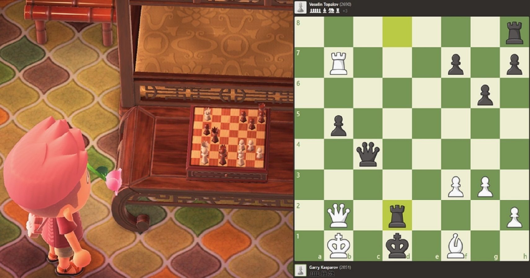Animal Crossing’s Chessboard References Famous Match Between Grandmasters