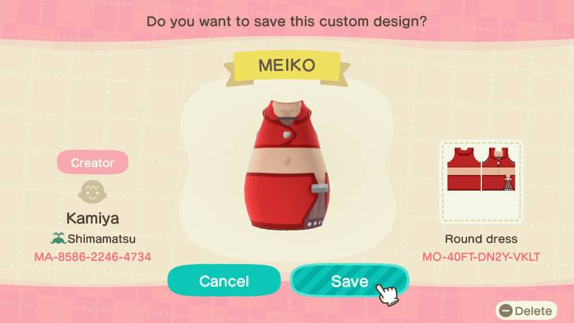 Animal Crossing: New Horizons - Codes for Hatsune Miku Outfits
