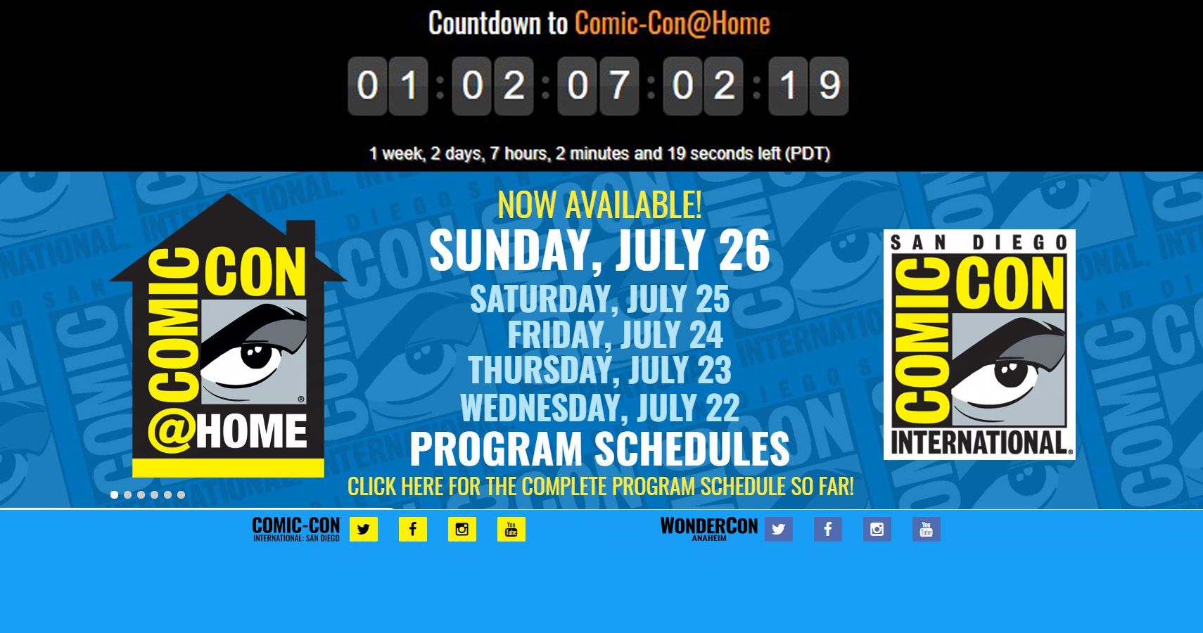 San Diego Comic-Con@home Schedule Is Live