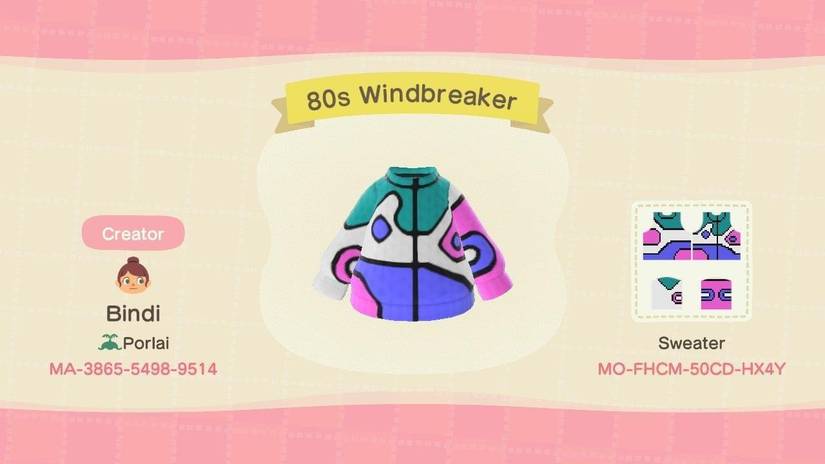 Animal Crossing: New Horizons - Codes For 1980s-Themed Outfits