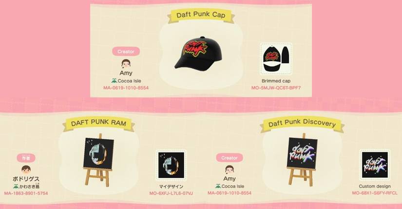 Animal Crossing: New Horizons - Codes For Band Merch Designs