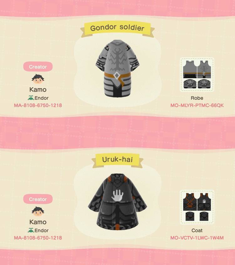 Animal Crossing: New Horizons - Codes For Lord Of The Rings Designs