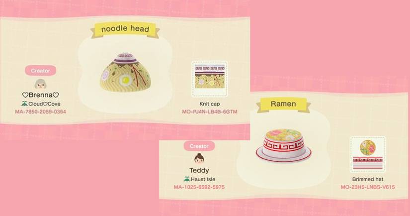 Animal Crossing: New Horizons - Food Inspired Outfit Codes