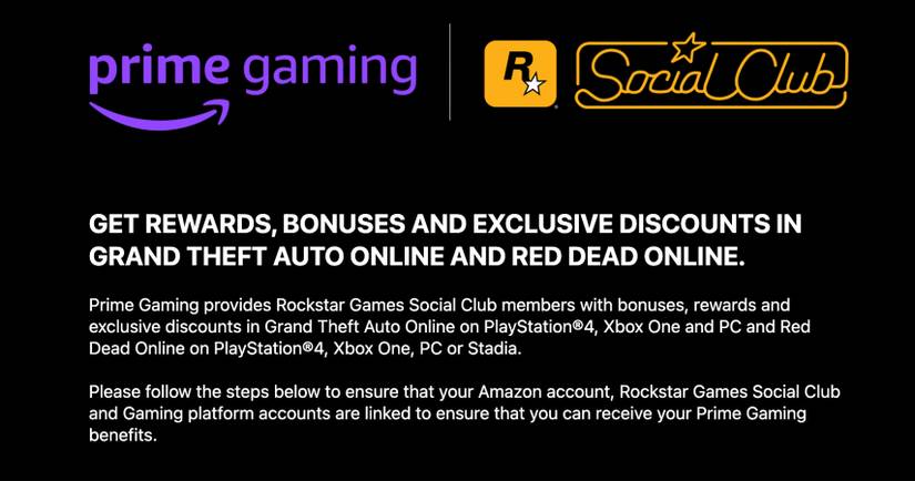 GTA & Red Dead Online: How To Link Your Social Club And Prime Gaming ...