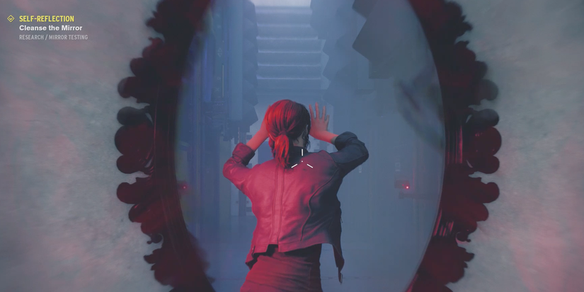 self reflection mirror control