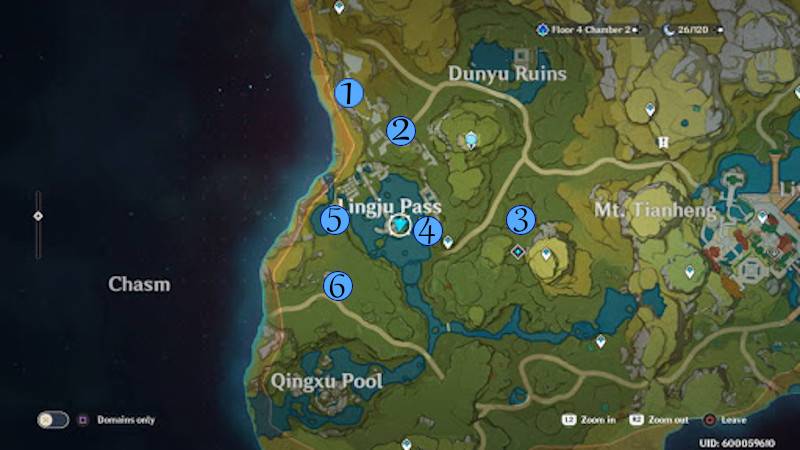 Genshin Impact: Liyue's Geoculus Locations - Lisha And The Sea Of Clouds