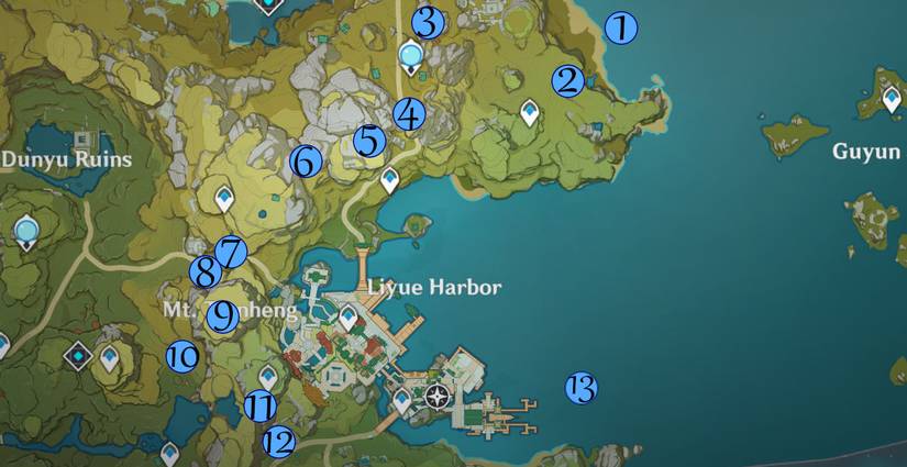 Genshin Impact: Liyue's Geoculus Locations - Lisha And The Sea Of Clouds