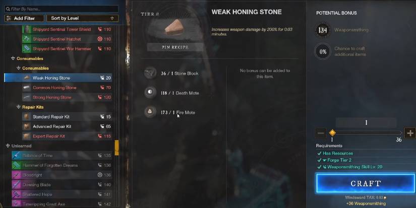 Weaponsmithing Leveling Guide In New World