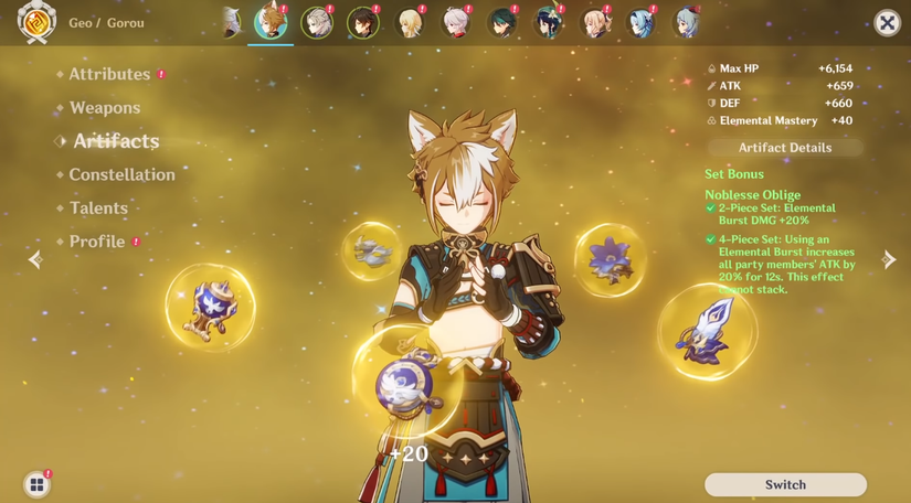 Best Weapons And Artifacts For Gorou In Genshin Impact