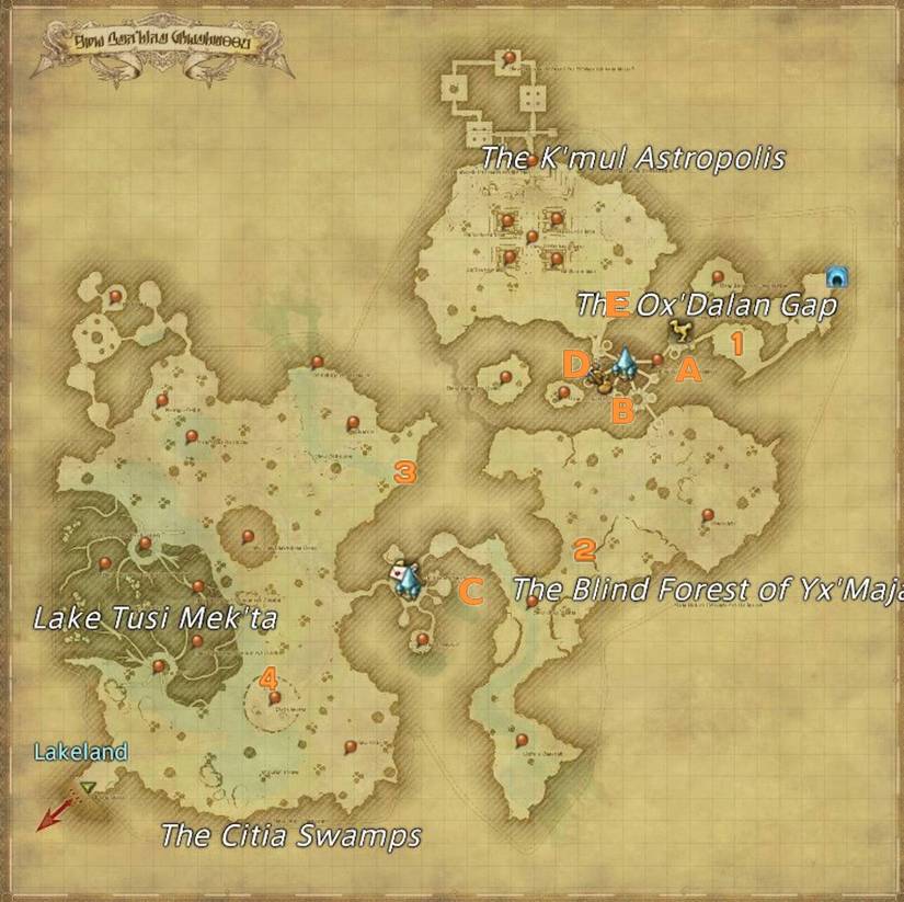 Every Rak'tika Greatwood Aether Current Location In Final Fantasy XIV ...