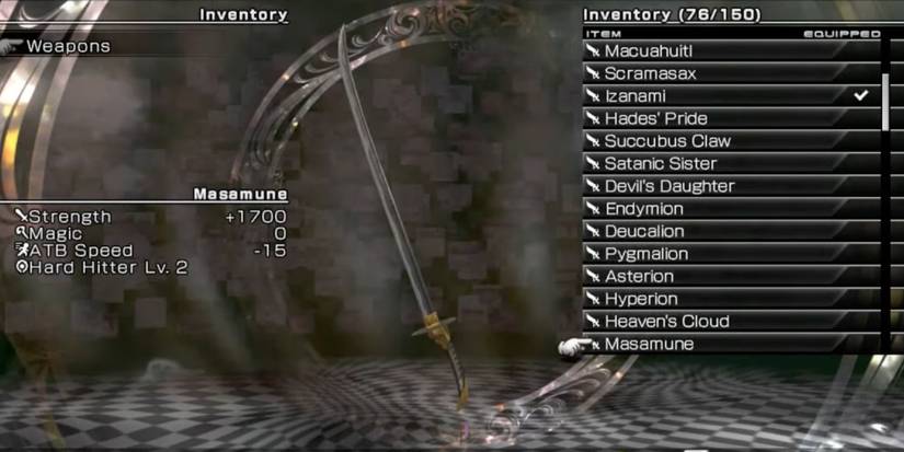 ffxiii weapons stats