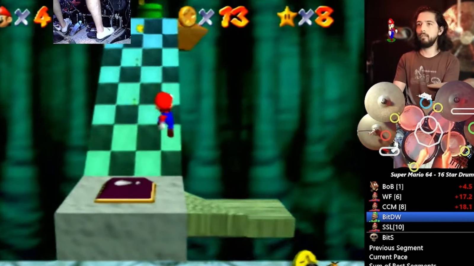 Super Mario 64 Speedrunner Beats Game With Drum Kit