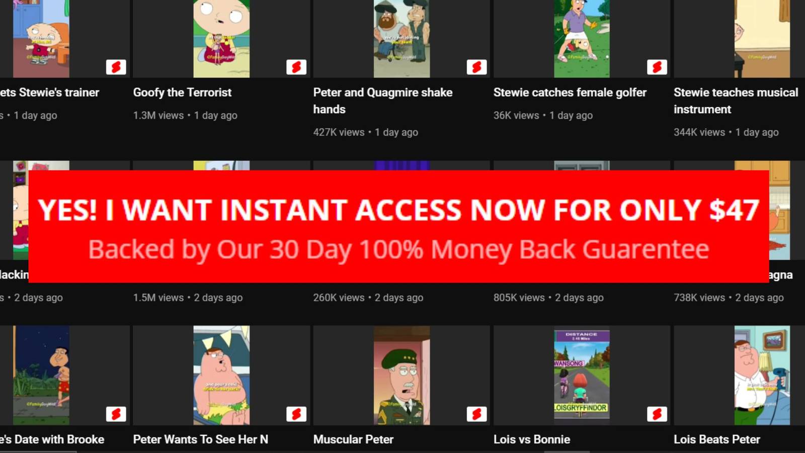 This Family Guy Funny Moments Channel Is Running A "Zero Work Pyramid ...