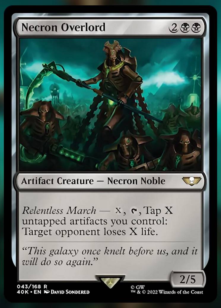 Every Card In The Warhammer 40K Necron Dynasties Commander Deck – MTG