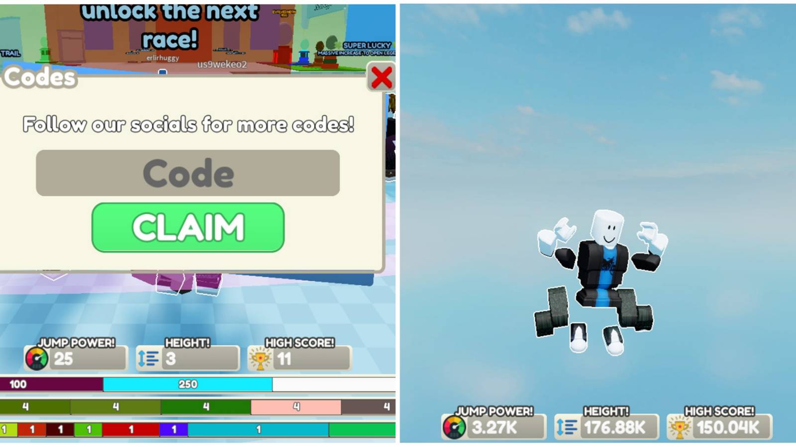 Jump Clicker Codes - Roblox