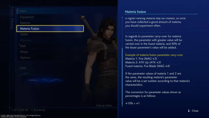 How To Fuse Materia In Crisis Core: Final Fantasy VII Reunion
