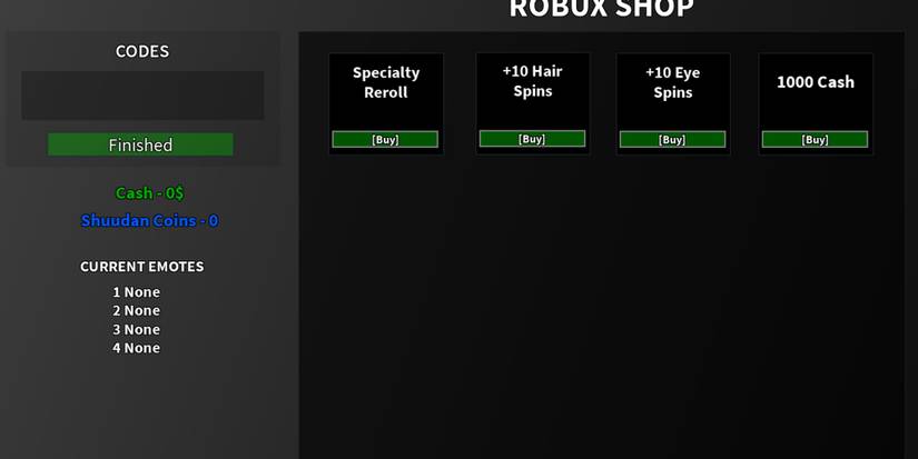 Shuudan Codes - Roblox