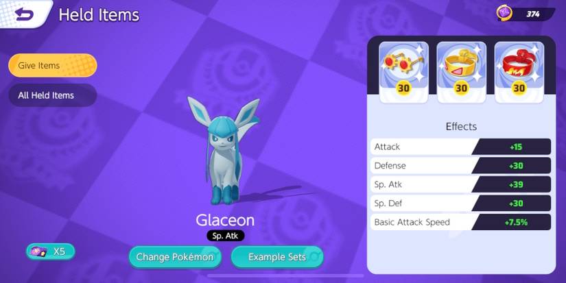 How To Build Glaceon In Pokemon Unite