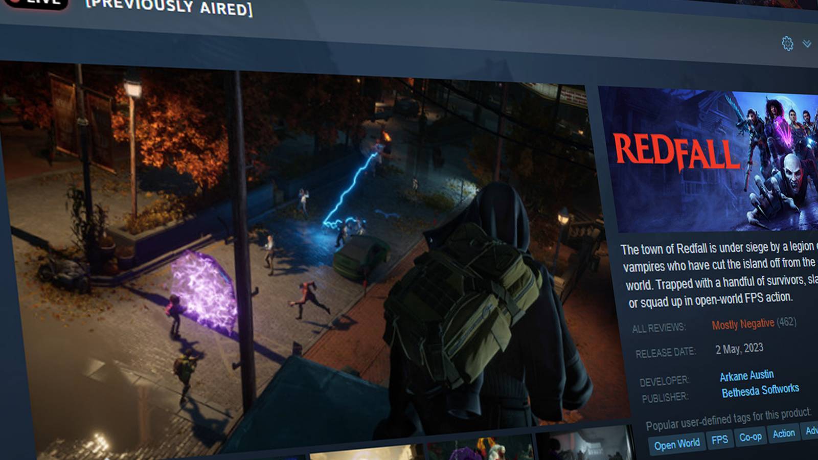 Redfall Launches To "Mostly Negative" Steam Reviews