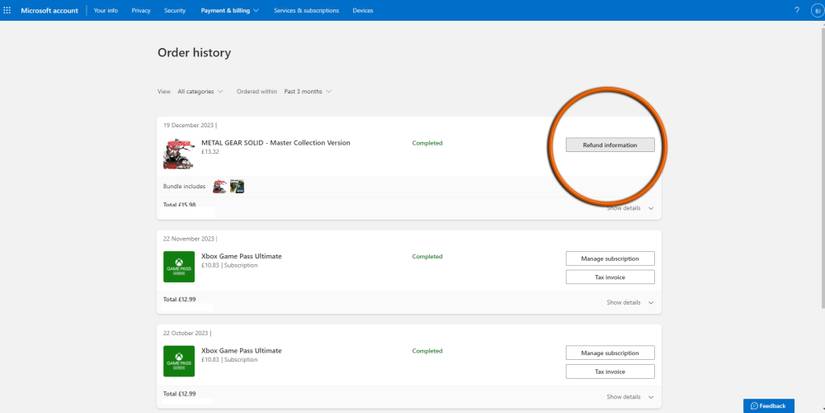 xbox refund