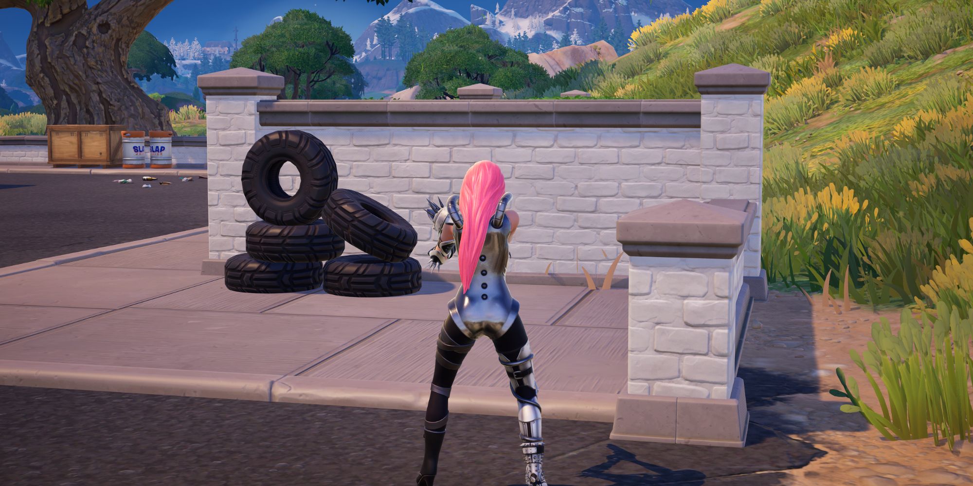 How To Find And Bounce On Umbrella And Tires In Fortnite