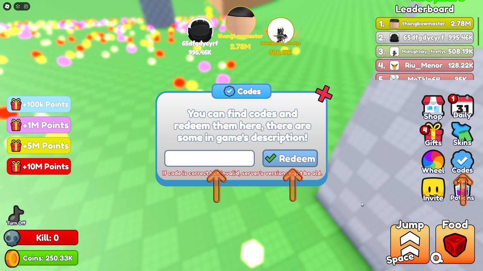 Eat Players Or Die Codes - Roblox