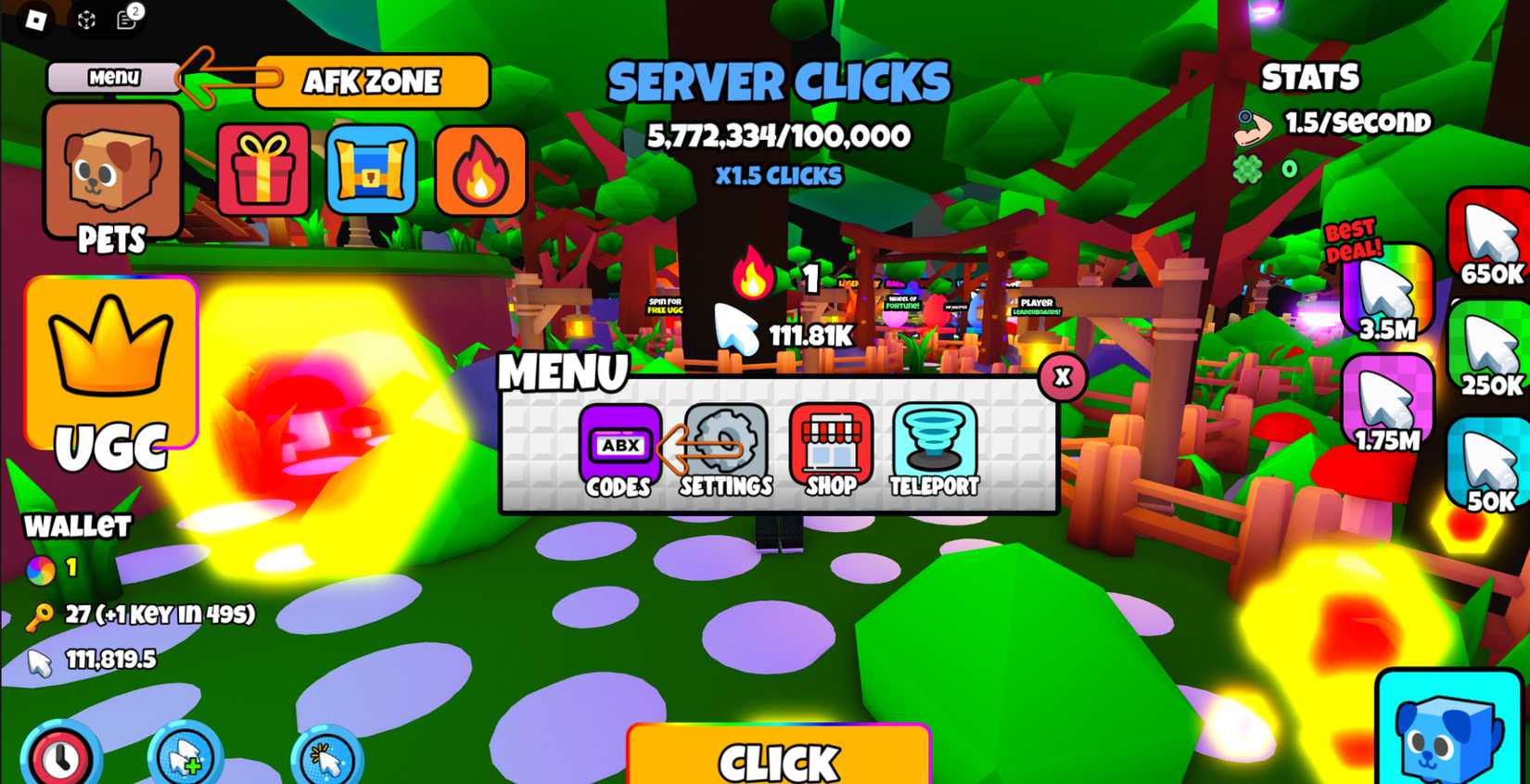 Free UGC Clicker Codes - Roblox