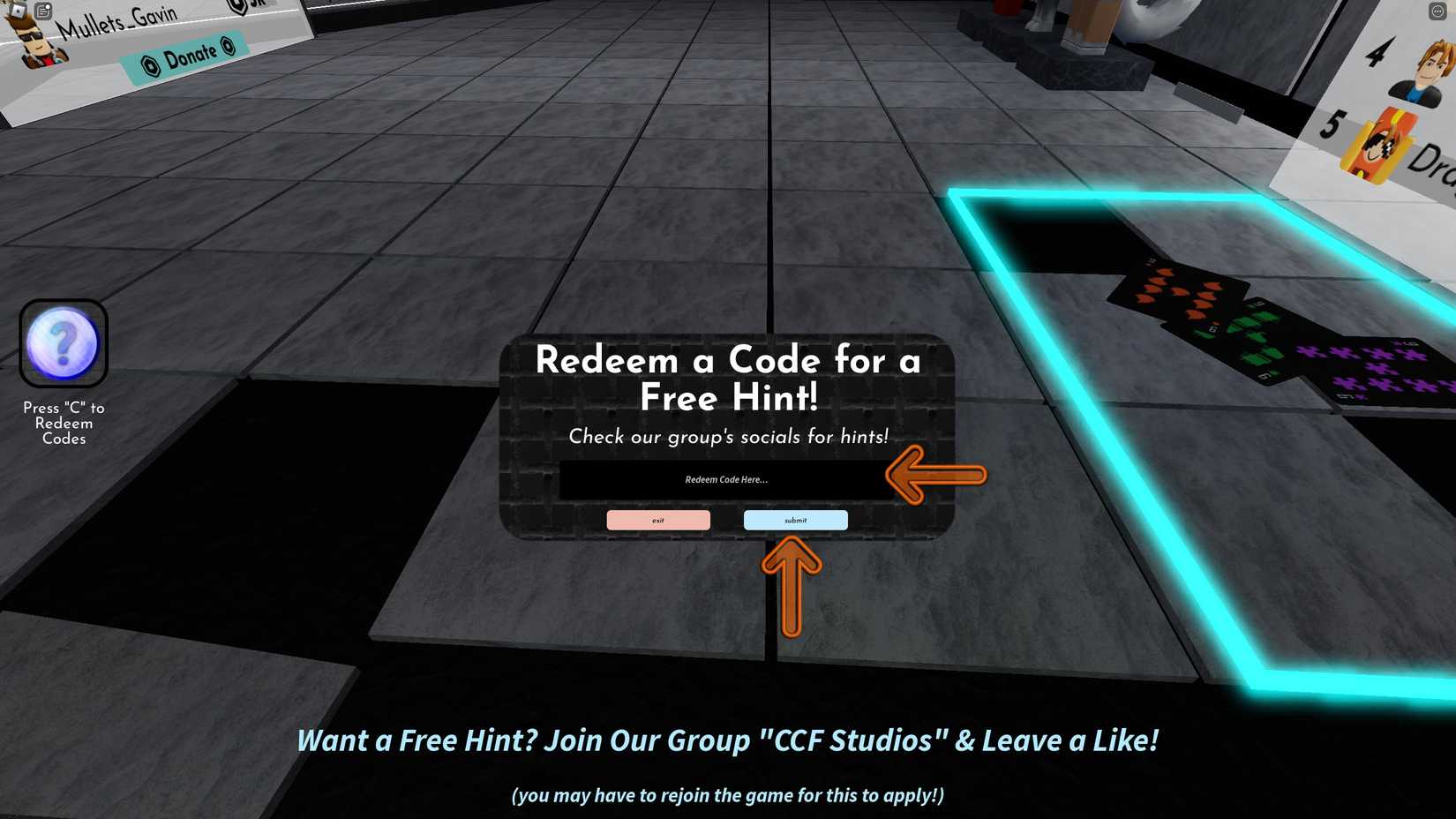 Terminal Escape Room Codes - Roblox