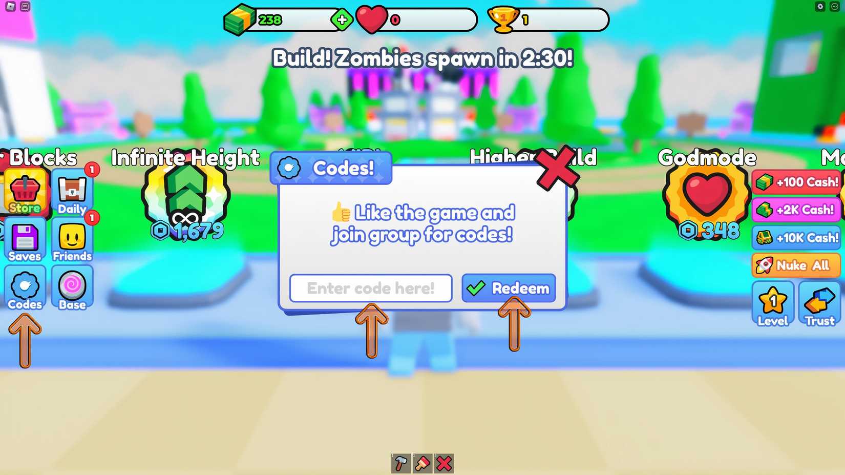 Build To Survive Zombies Codes - Roblox