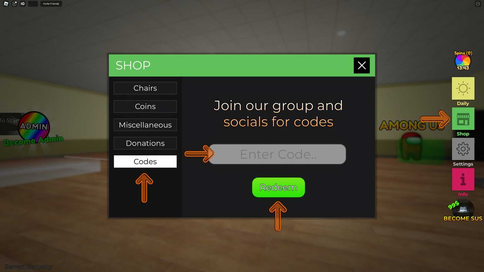 Whos SUS Codes - Roblox