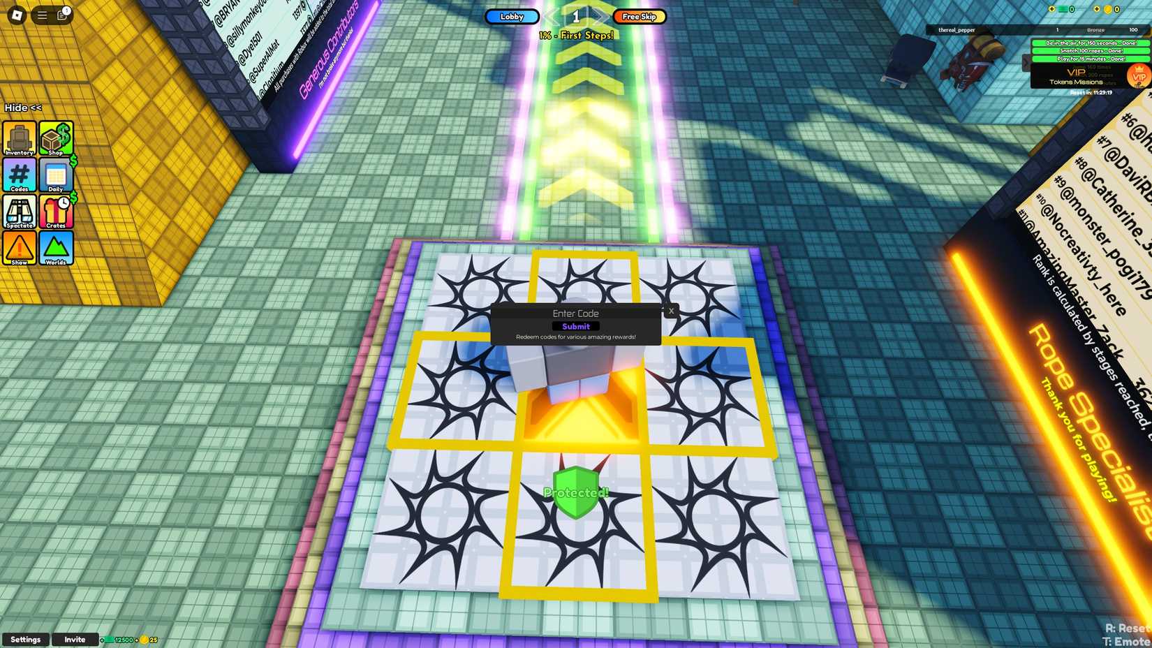 Rope Swing Obby Codes - Roblox