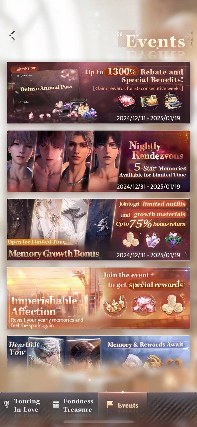 All Memories And Rewards For The Nightly Rendezvous Wish Pool In Love And Deepspace