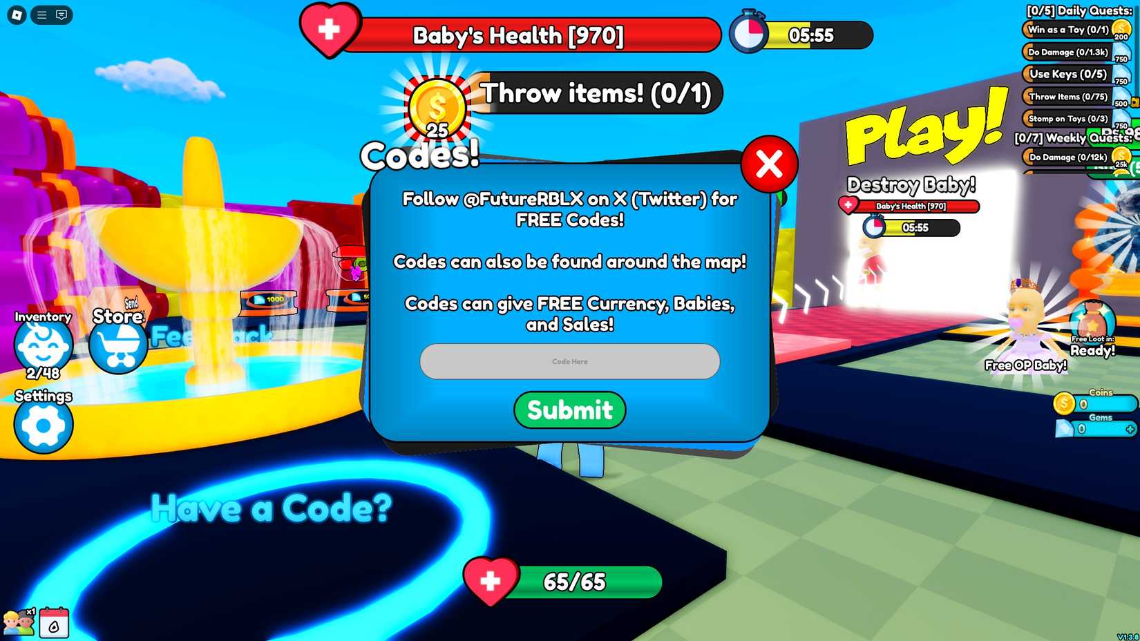 Destroy Baby Codes - Roblox