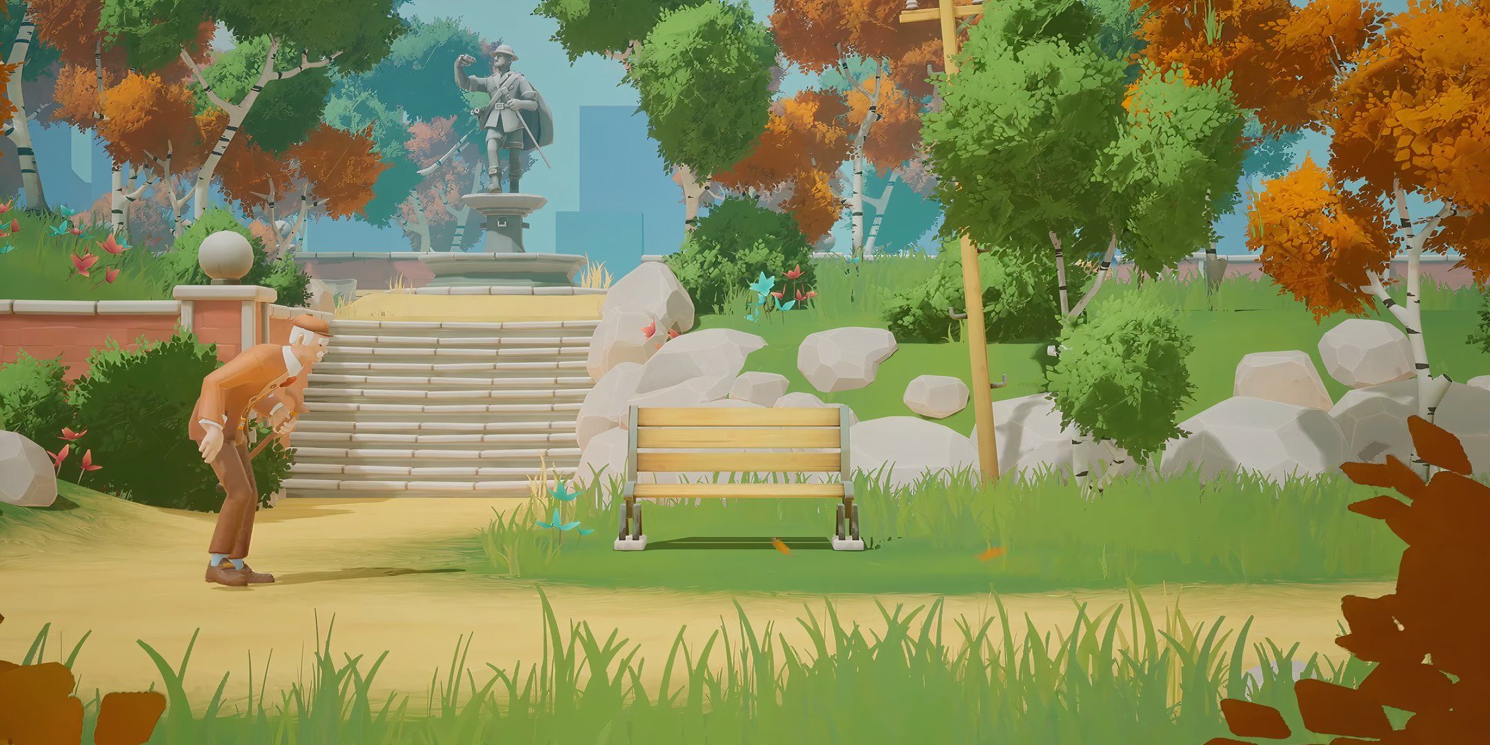 The Bench Looks Like Untitled Goose Game With Pigeons