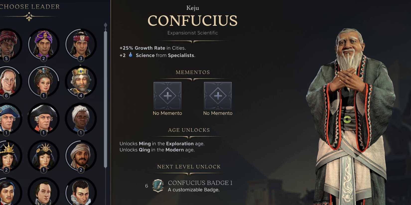 Confucius Leader Guide For Civ 7