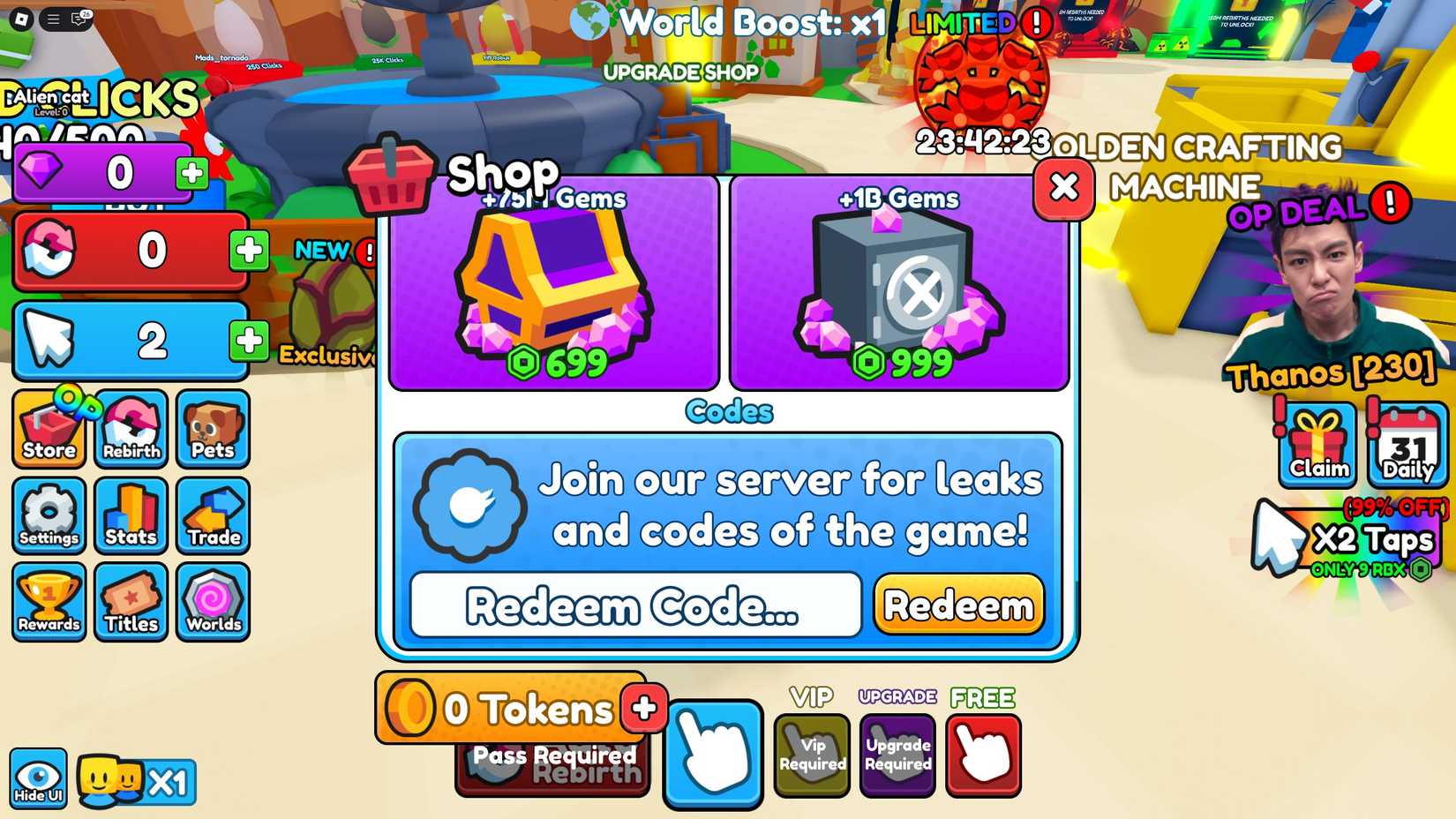 Clicking Masters Codes - Roblox