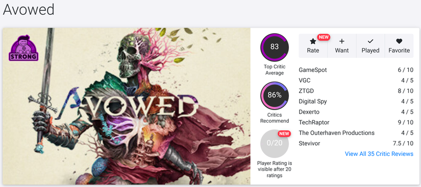 Avowed Review Round-Up