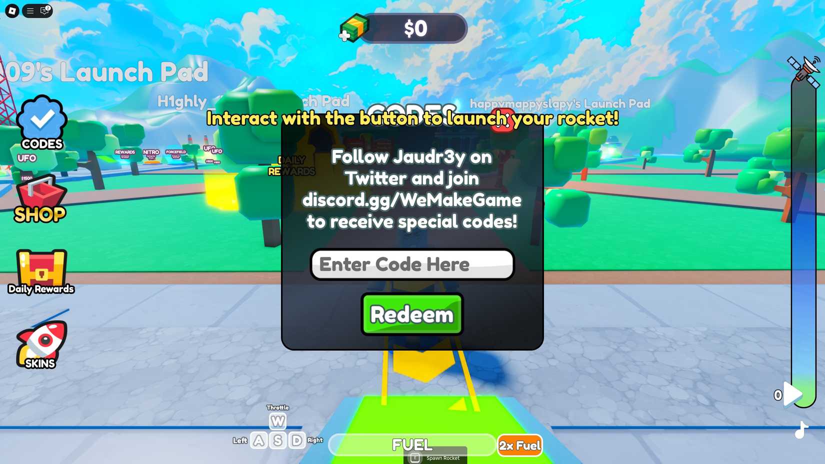 Be A Rocket Codes - Roblox
