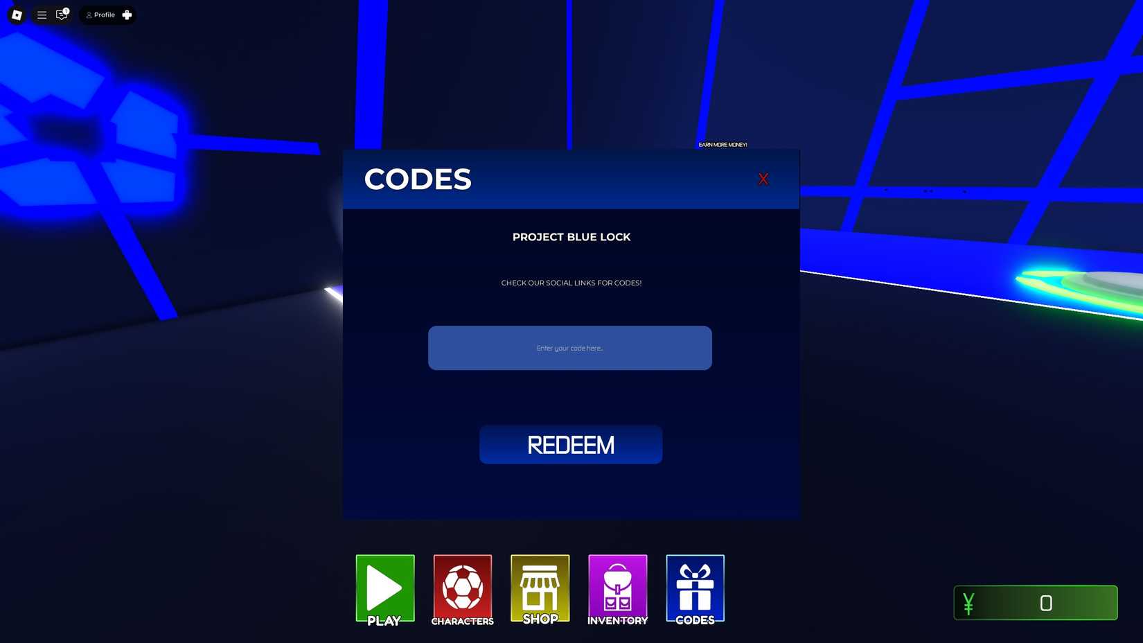 Project Blue Lock Codes - Roblox