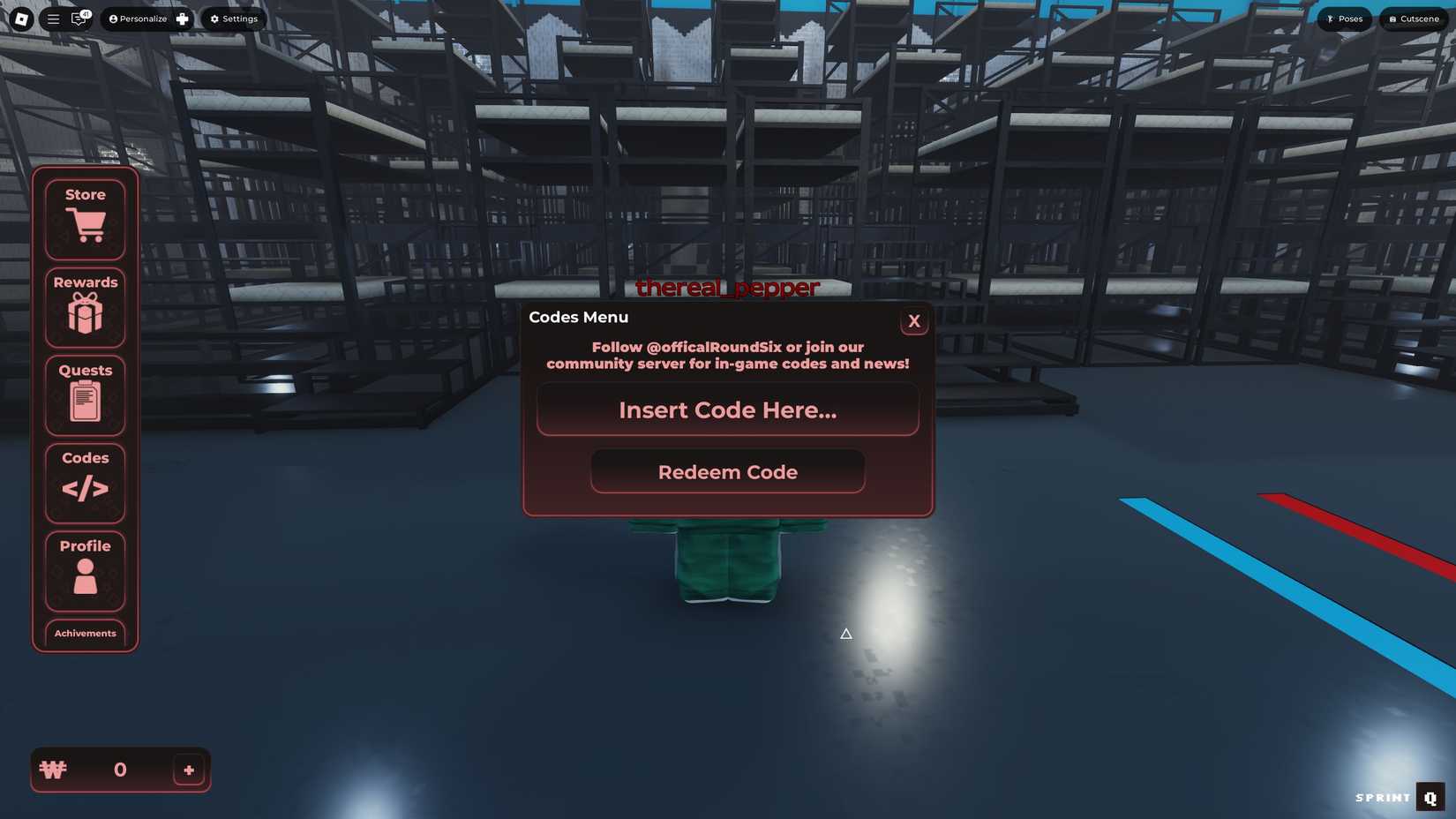 Round Six Codes - Roblox