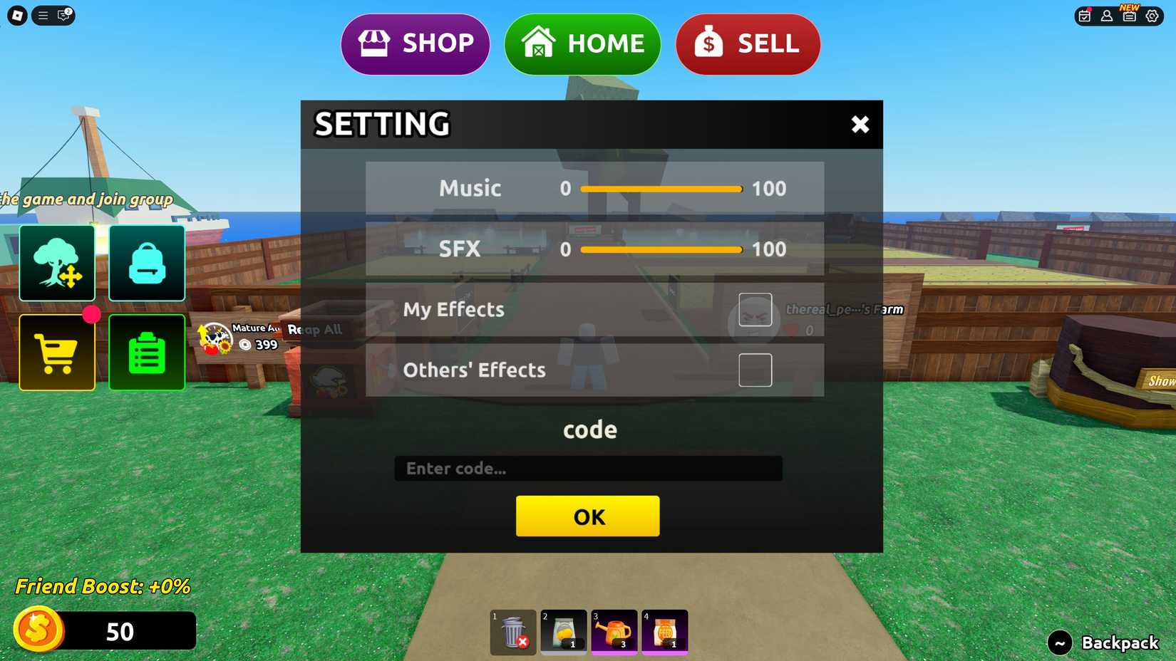 Start A Farm Codes - Roblox