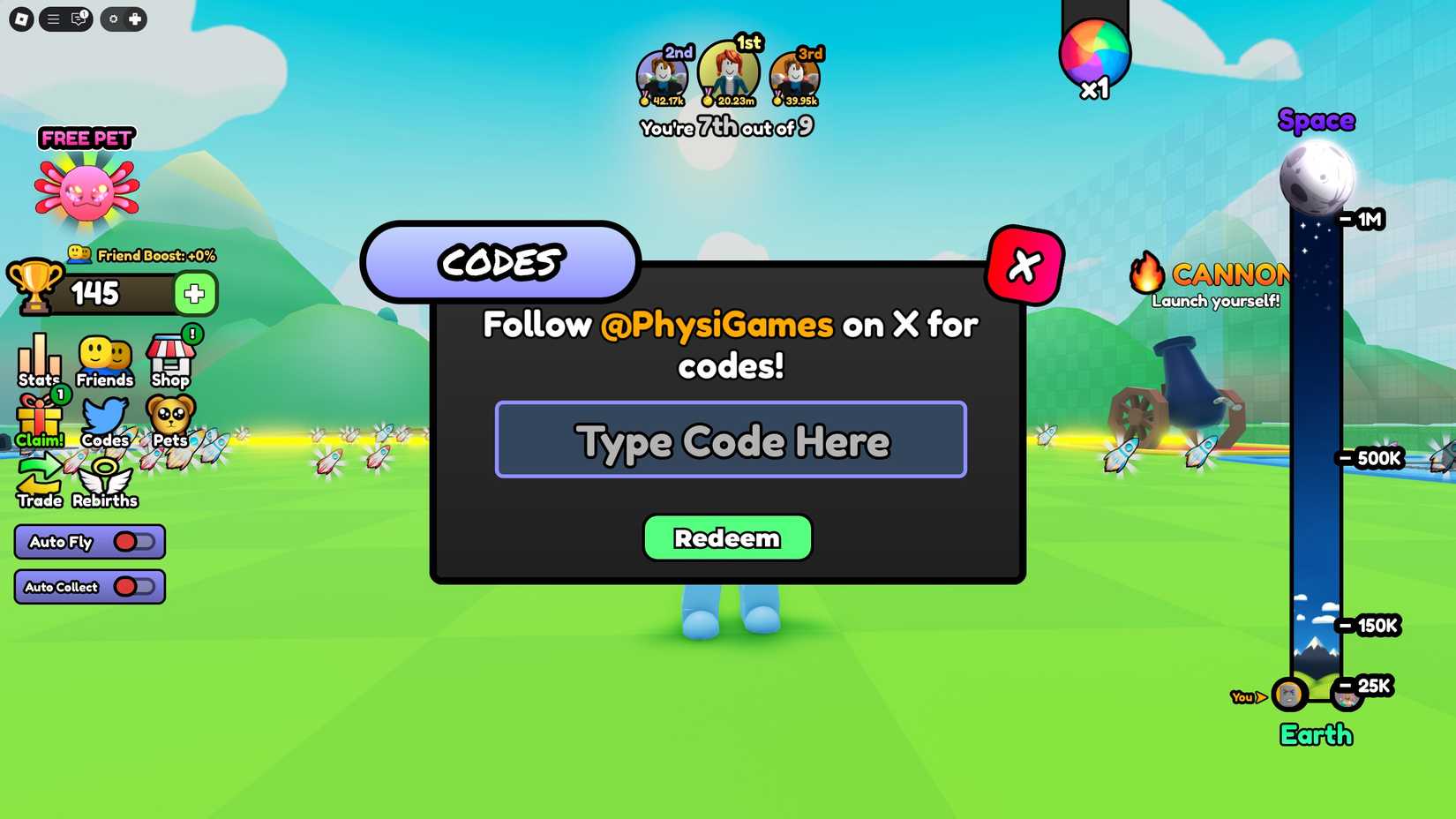 Fly To Space Codes - Roblox