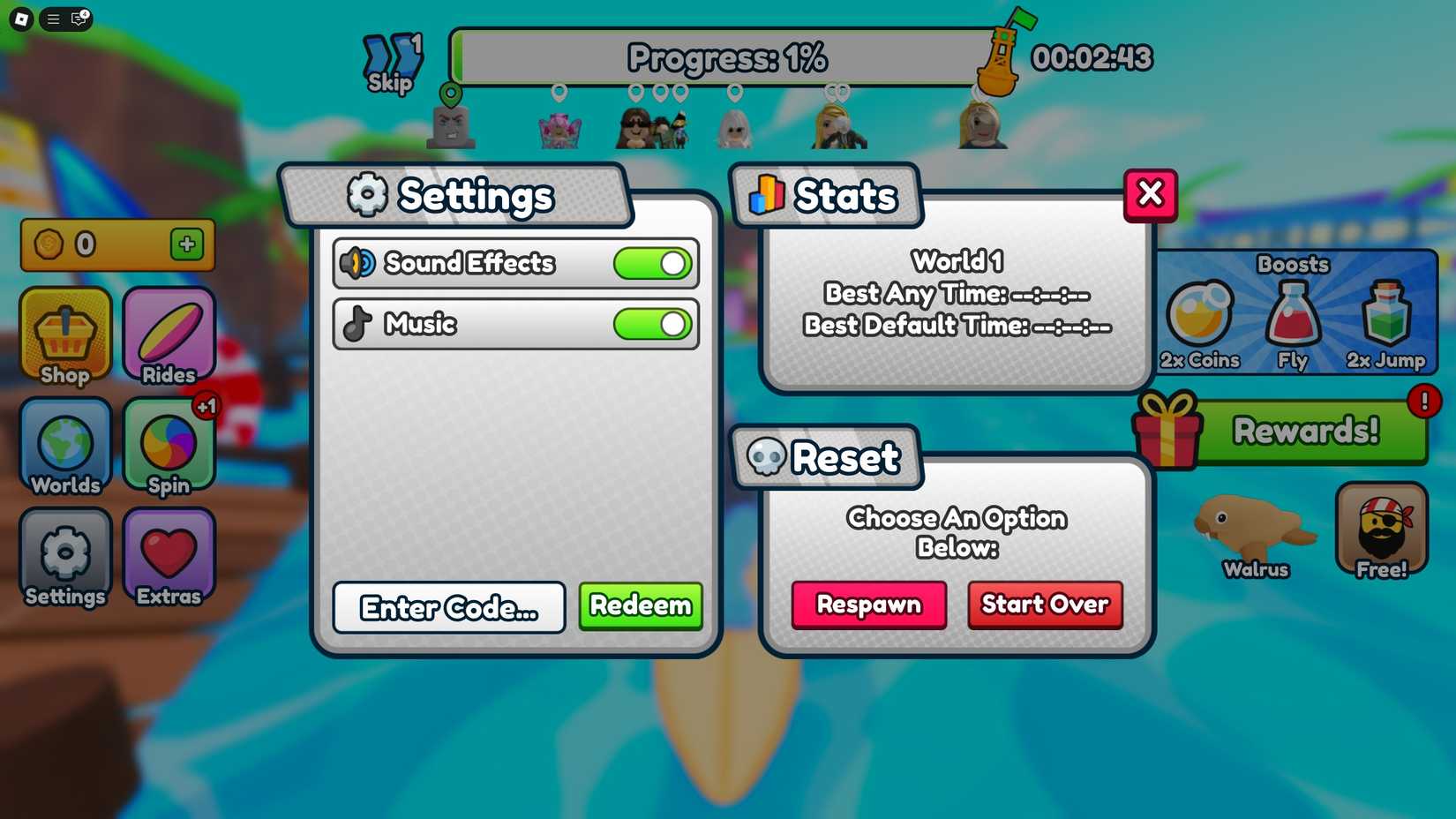 Surf Obby Codes - Roblox