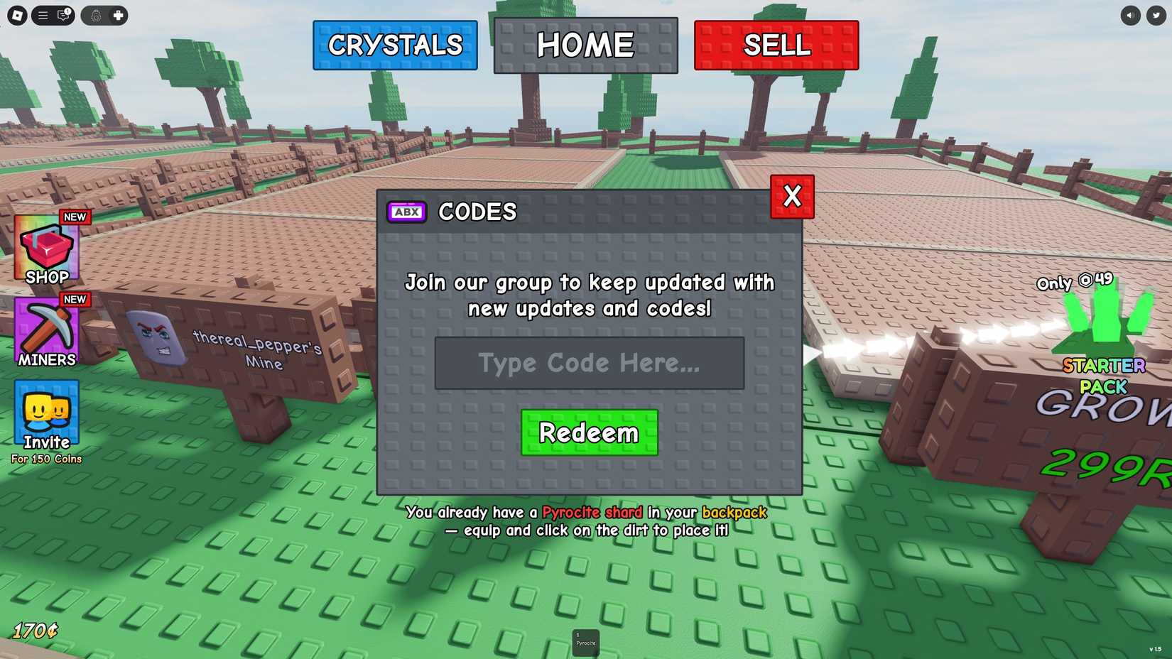 Grow Crystals Codes - Roblox