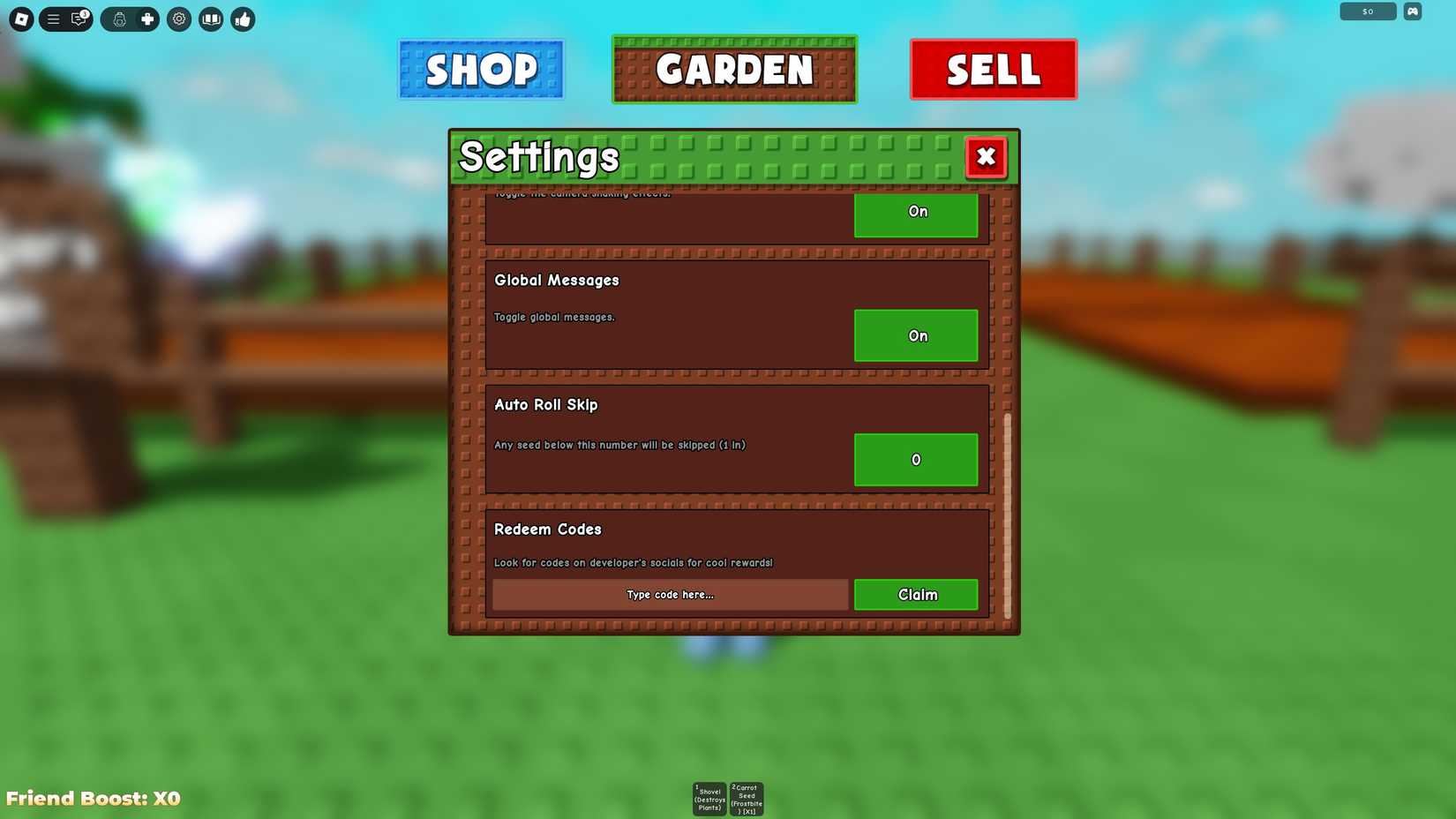 Garden RNG Codes - Roblox