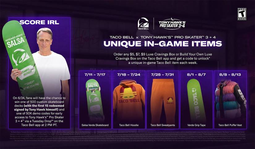 Tony Hawk's Pro Skater 3+4 Remake Is Getting Taco Bell-Themed Content ...