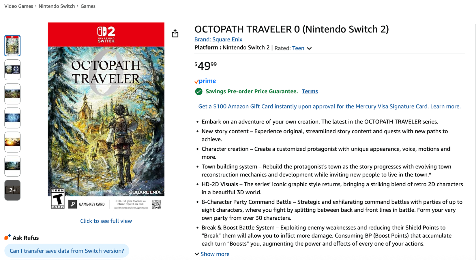 Square Enix Reveals Octopath 0's Switch 2 Cartridge Status