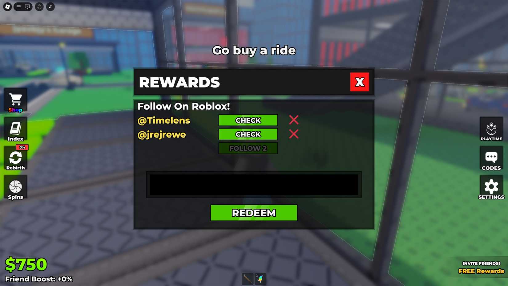 Steal A Ride Codes - Roblox