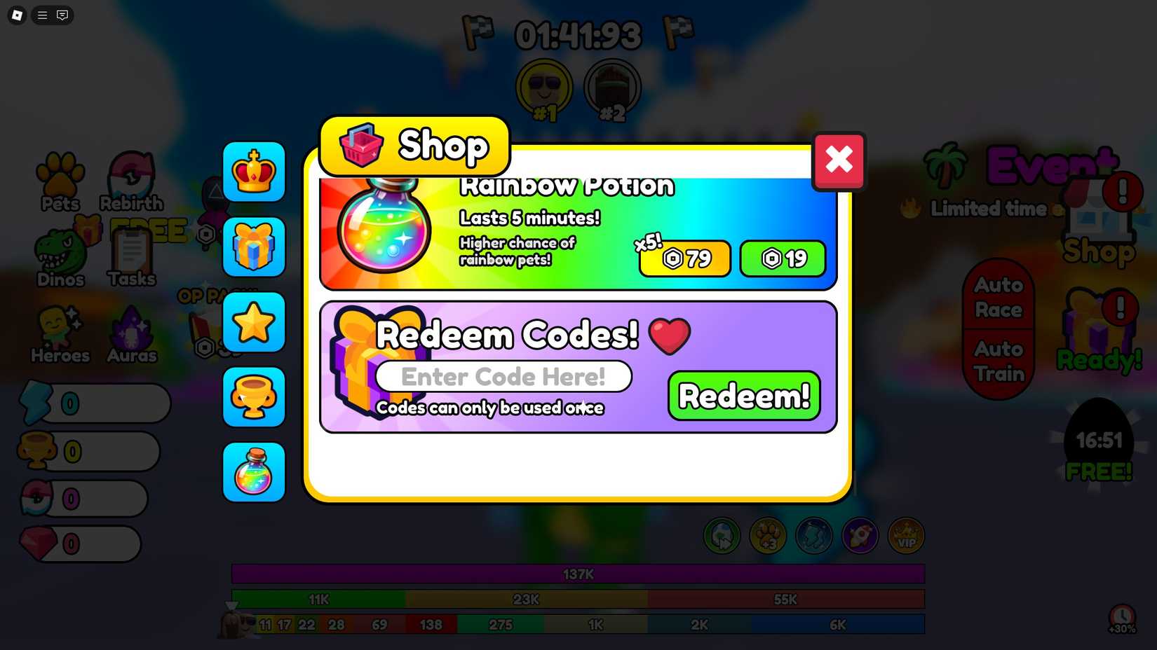Dinosaur Racing Codes - Roblox